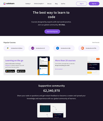 Sololearn Website redesign by Davit Karpikyan on Dribbble