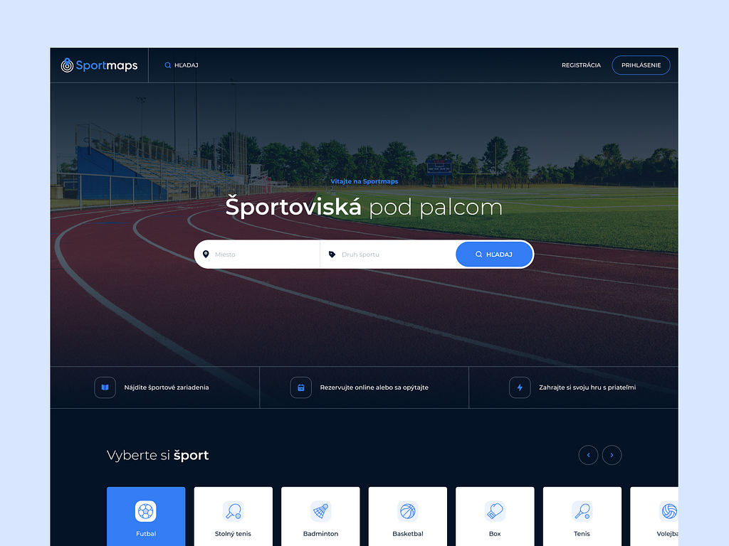 Web App / Main screen / Web Application for SPORTMAPS by Erik Hajduk on ...