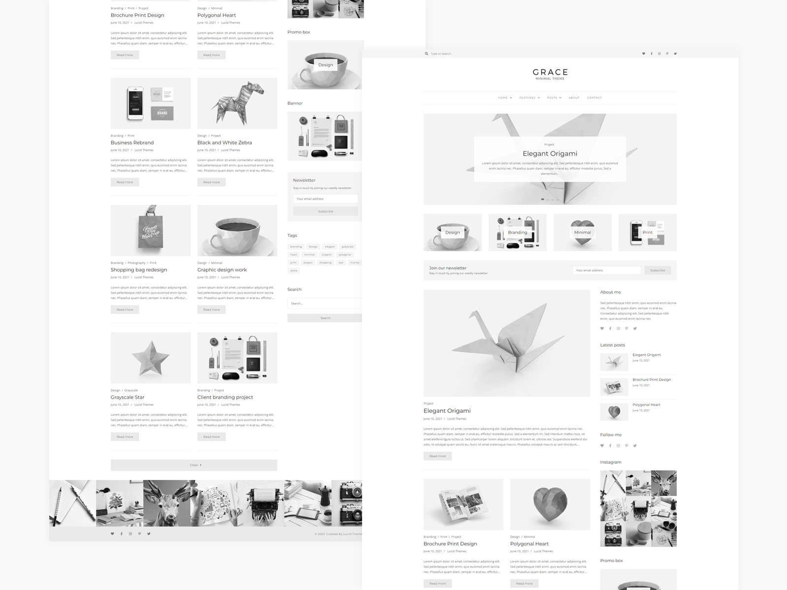 Grace - Minimal WordPress Blog Theme by Lucid Themes on Dribbble