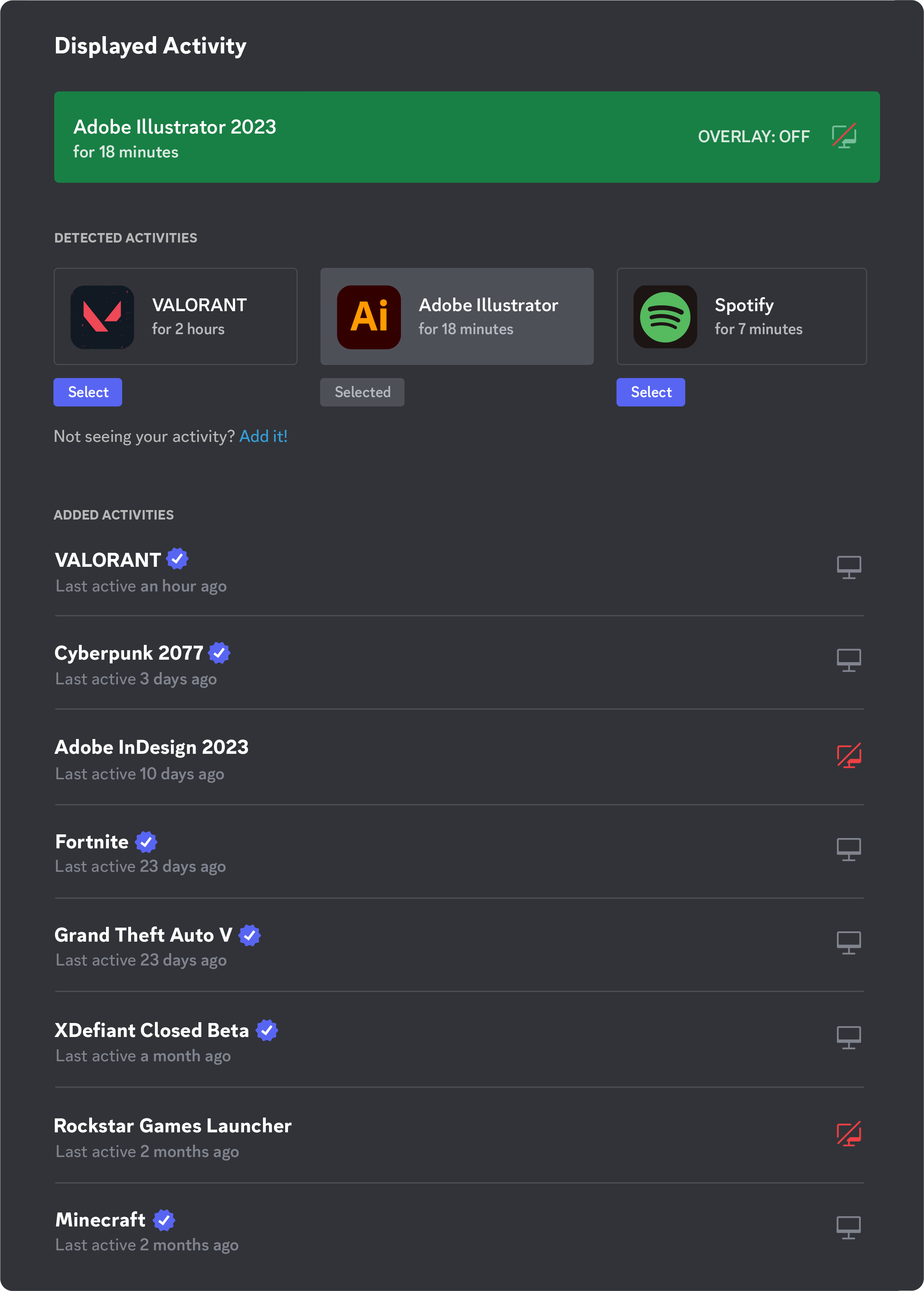 Discord Expanded Activity Customization by Fridge on Dribbble