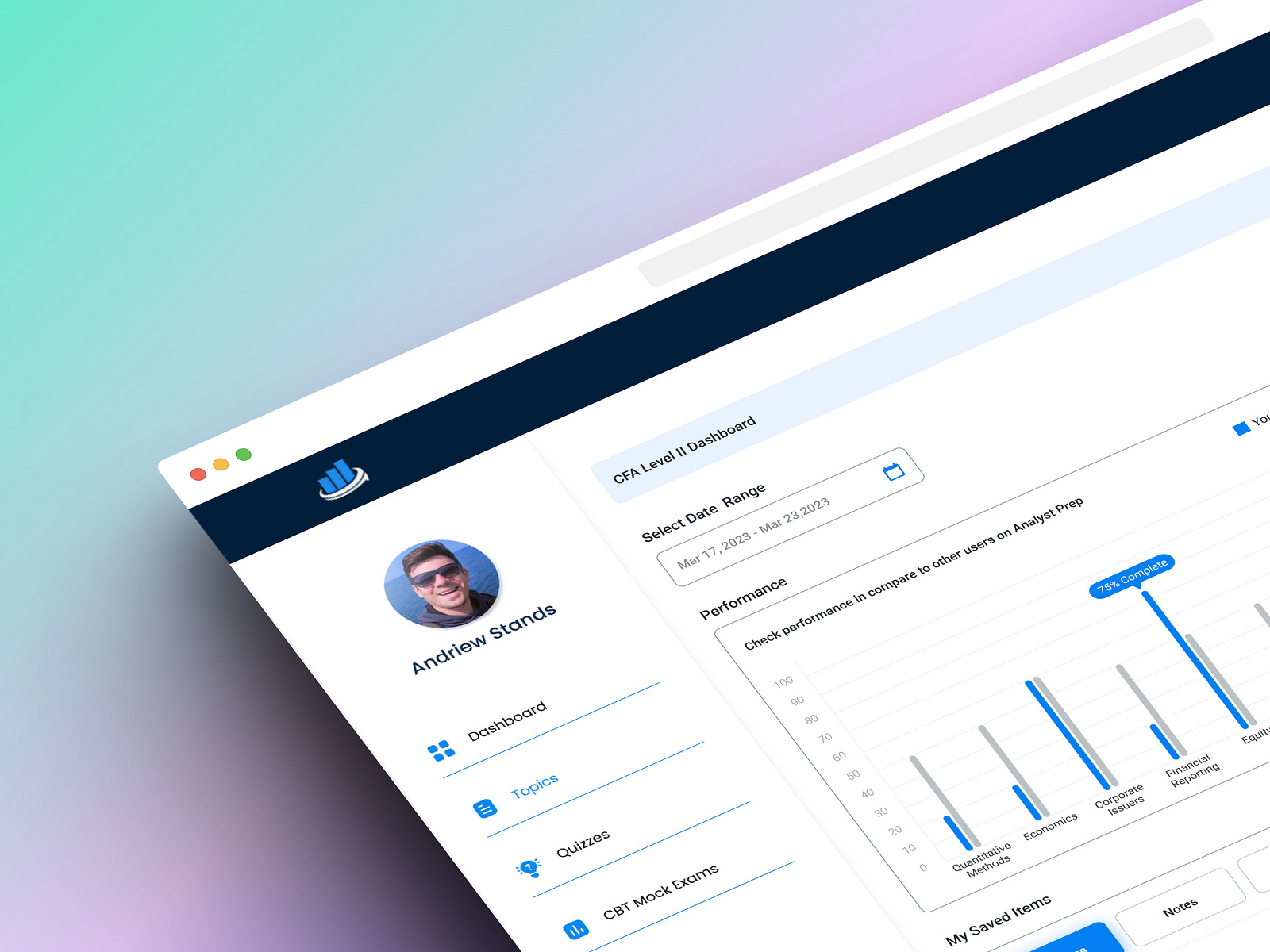 A view of the LMS dashboard by Taher Badshah on Dribbble