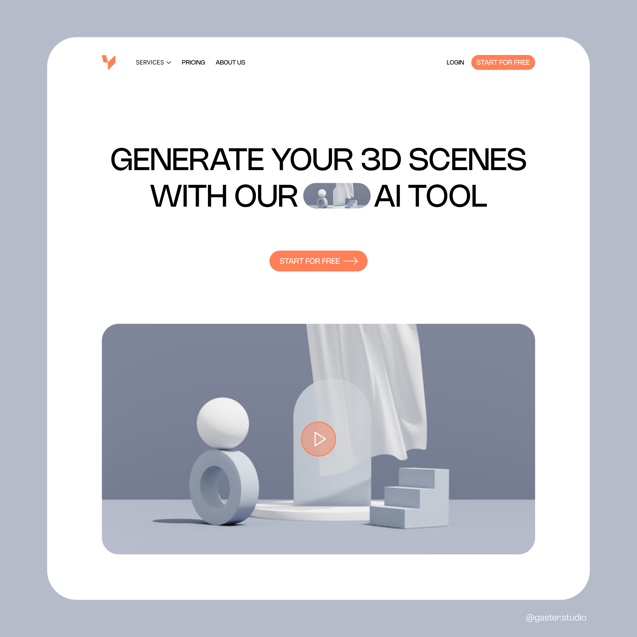AI Website UI Design for 3D Generation by Gaster Studio on Dribbble