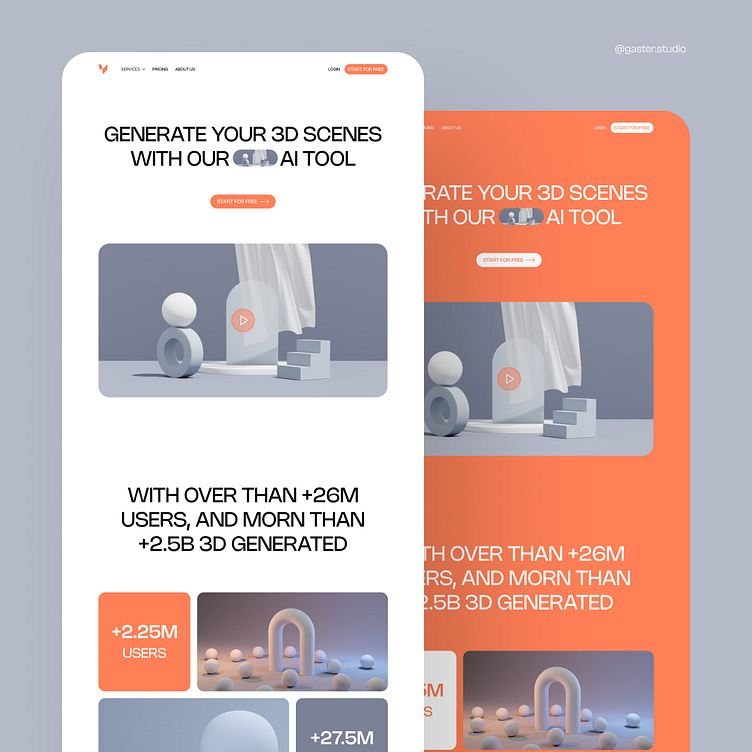 AI Website UI Design for 3D Generation by Gaster Studio on Dribbble