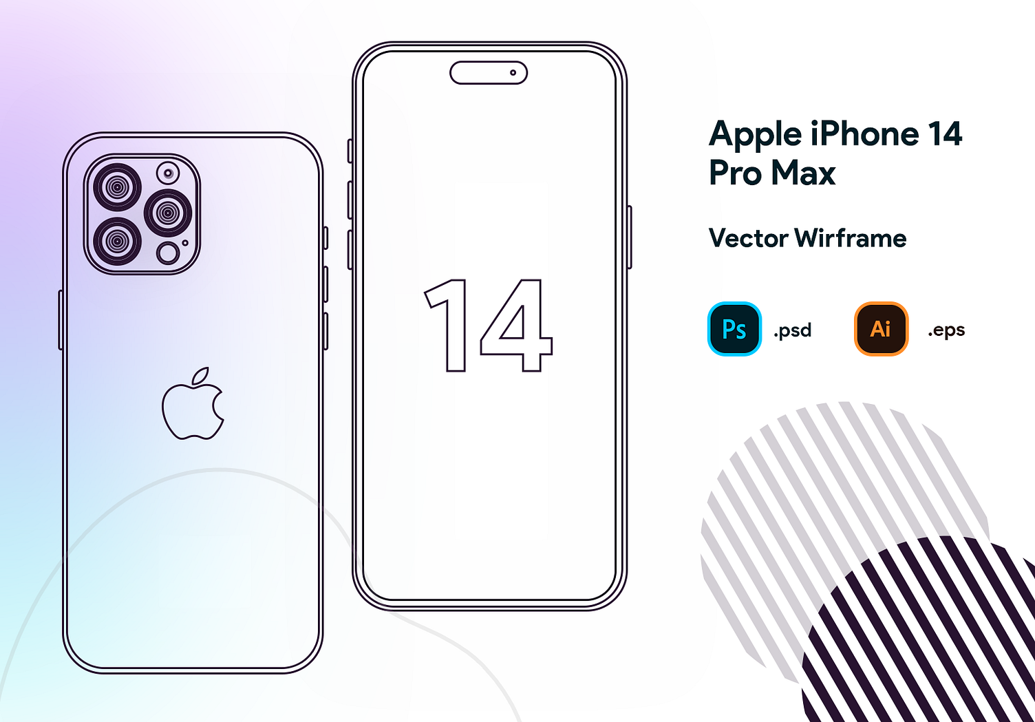 Wireframe Apple iPhone 14 Pro Max Vector Mockup by Max Patchs on Dribbble
