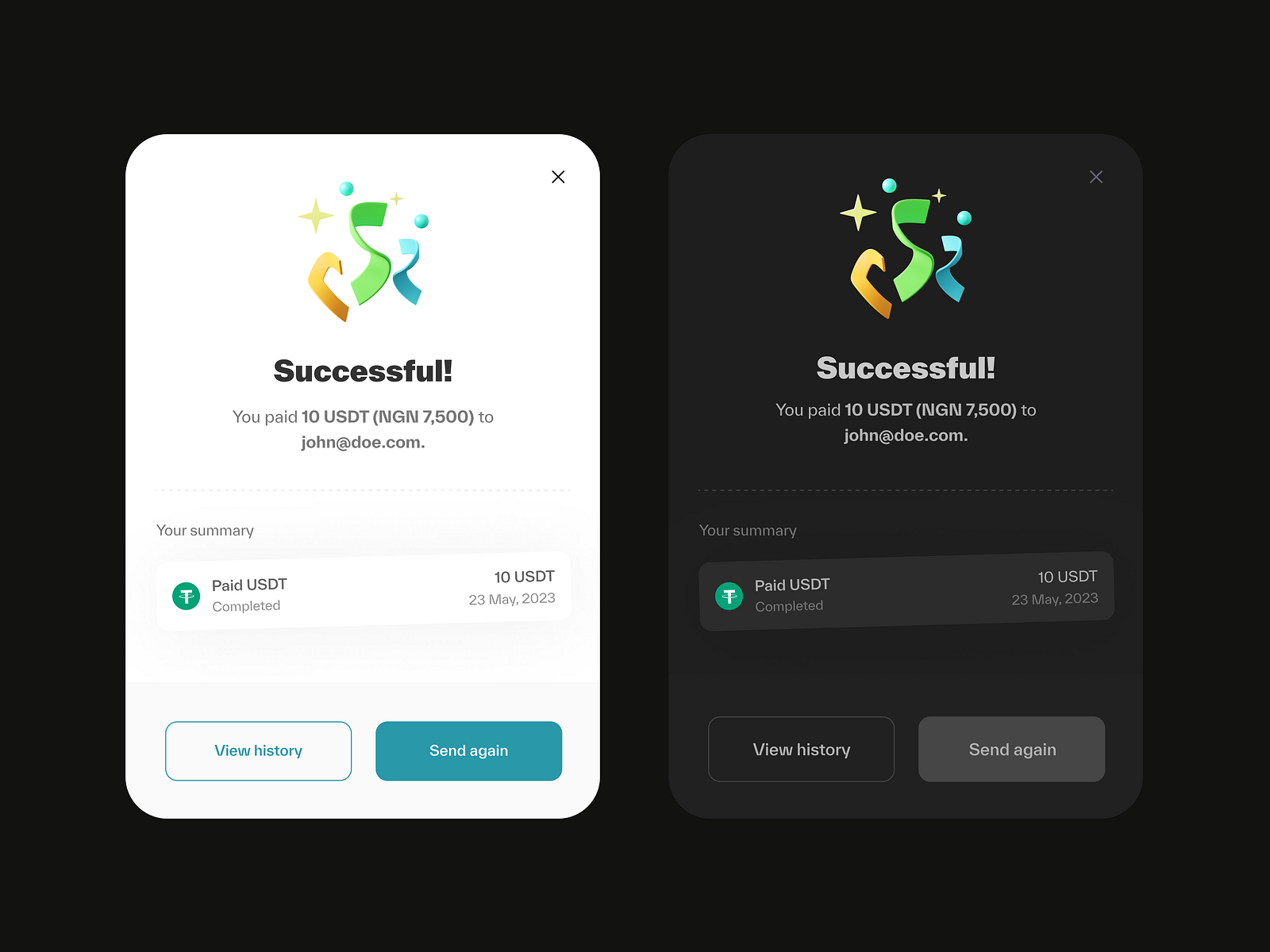 Successful transaction by Ejieh Chieze on Dribbble