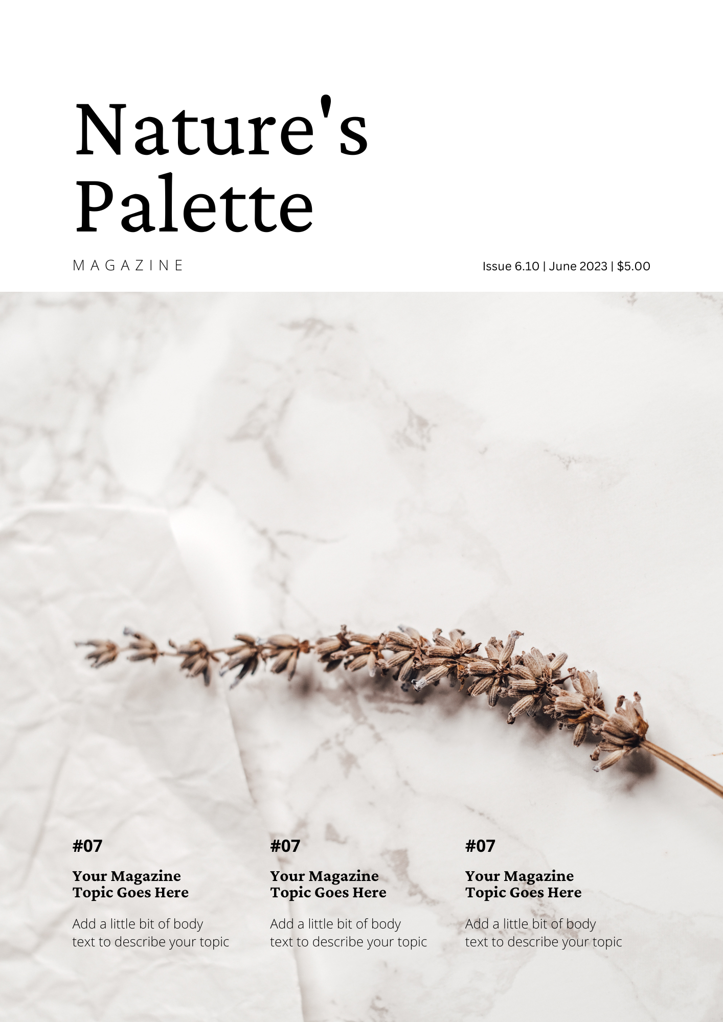 Aesthetic Magazine cover Design for Floral Magazine by Soumadeep ...