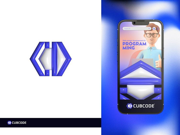 CUBCODE Coding Logo | Minimal 3D Logo Design. by Athar Khan on Dribbble