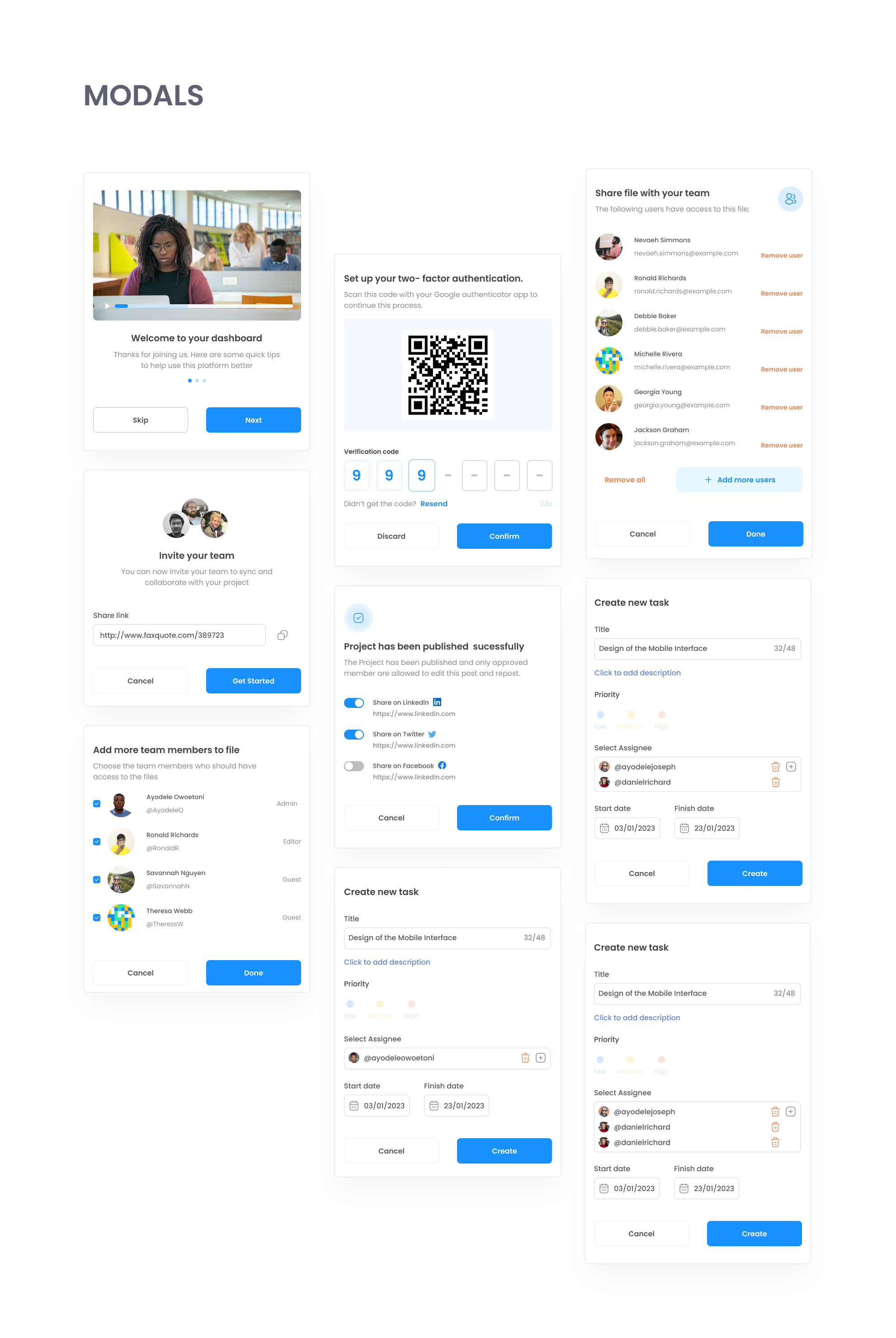 Cards and Modals Design by Ayodele Owoetoni on Dribbble