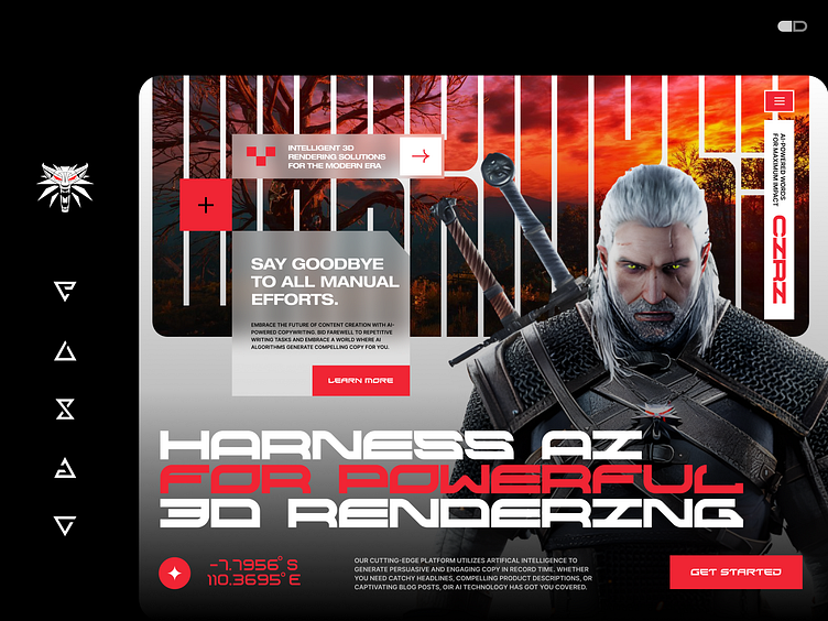 AI 3D rendering website by Vaibhav Basantani on Dribbble