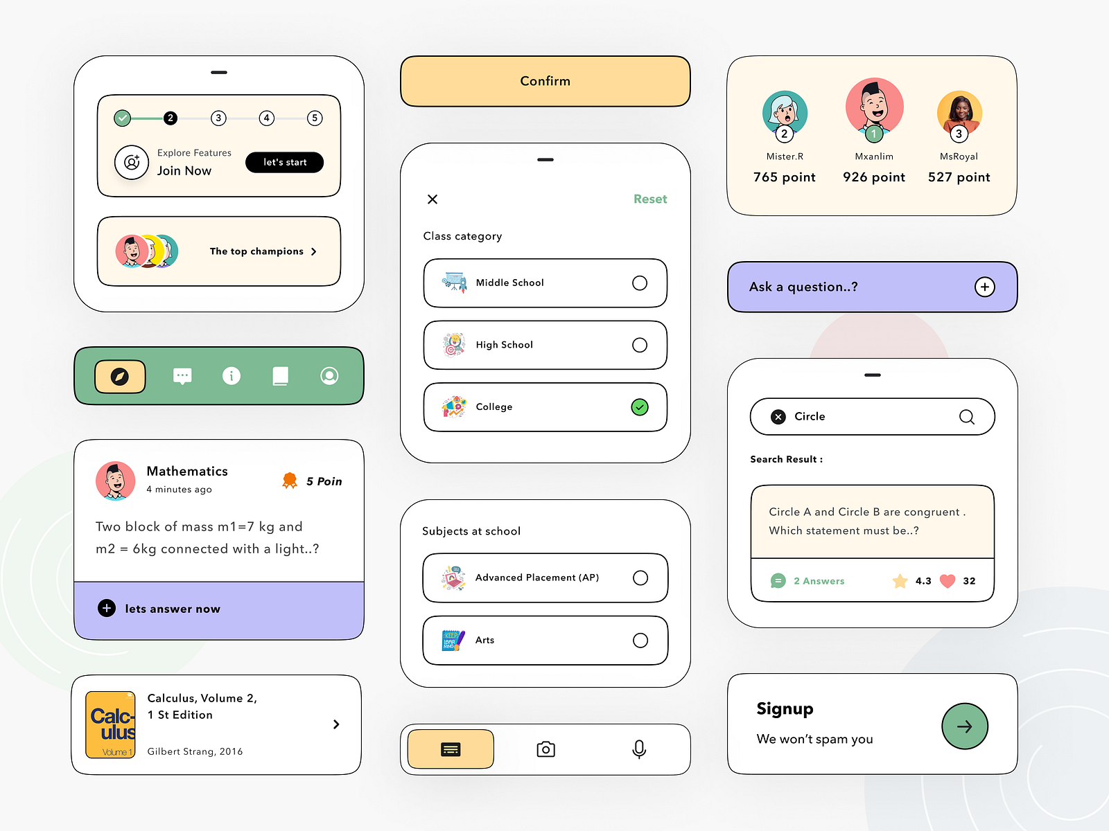 Ui/UX Component Homework App by Pelorous on Dribbble Ui/UX Component Homework App by Pelorous on Dribbble