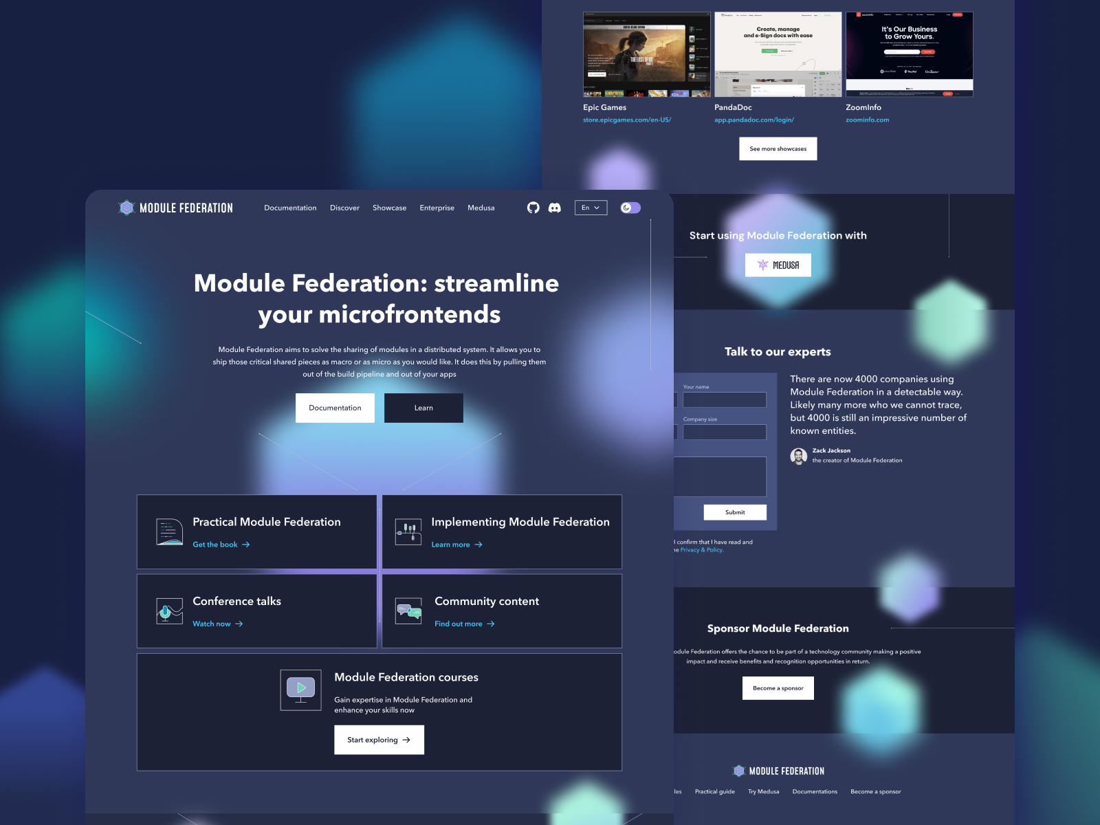 Module Federation website by Oleksandra Nadtochii for Valor Software on Dribbble
