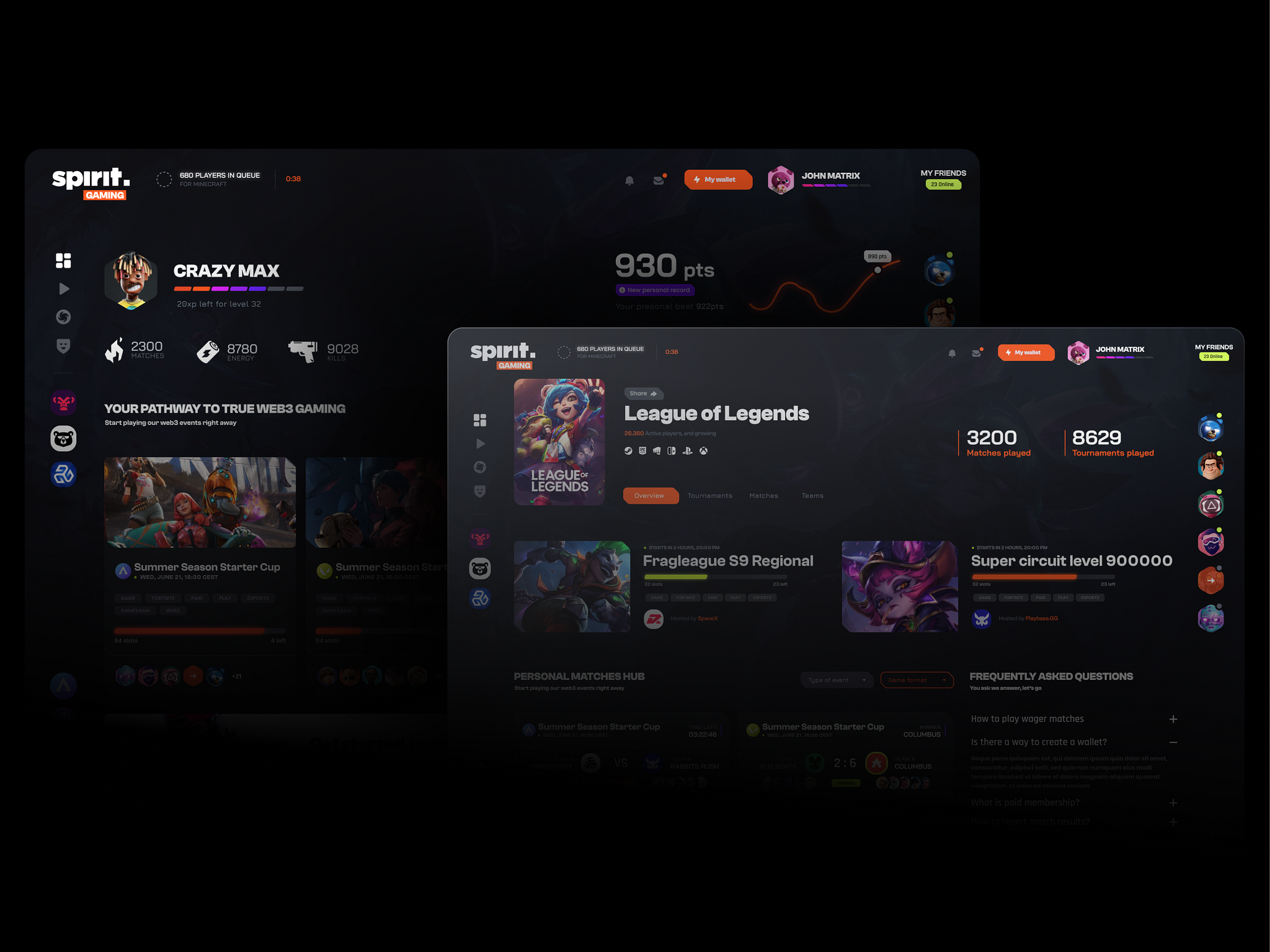Esports & Gaming Platform Dashboard by Boris Batocanin for R A G E B I ...