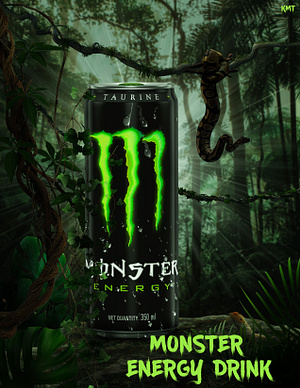 Monster Energy drink advertisement design by Kaung Myat Thu on Dribbble