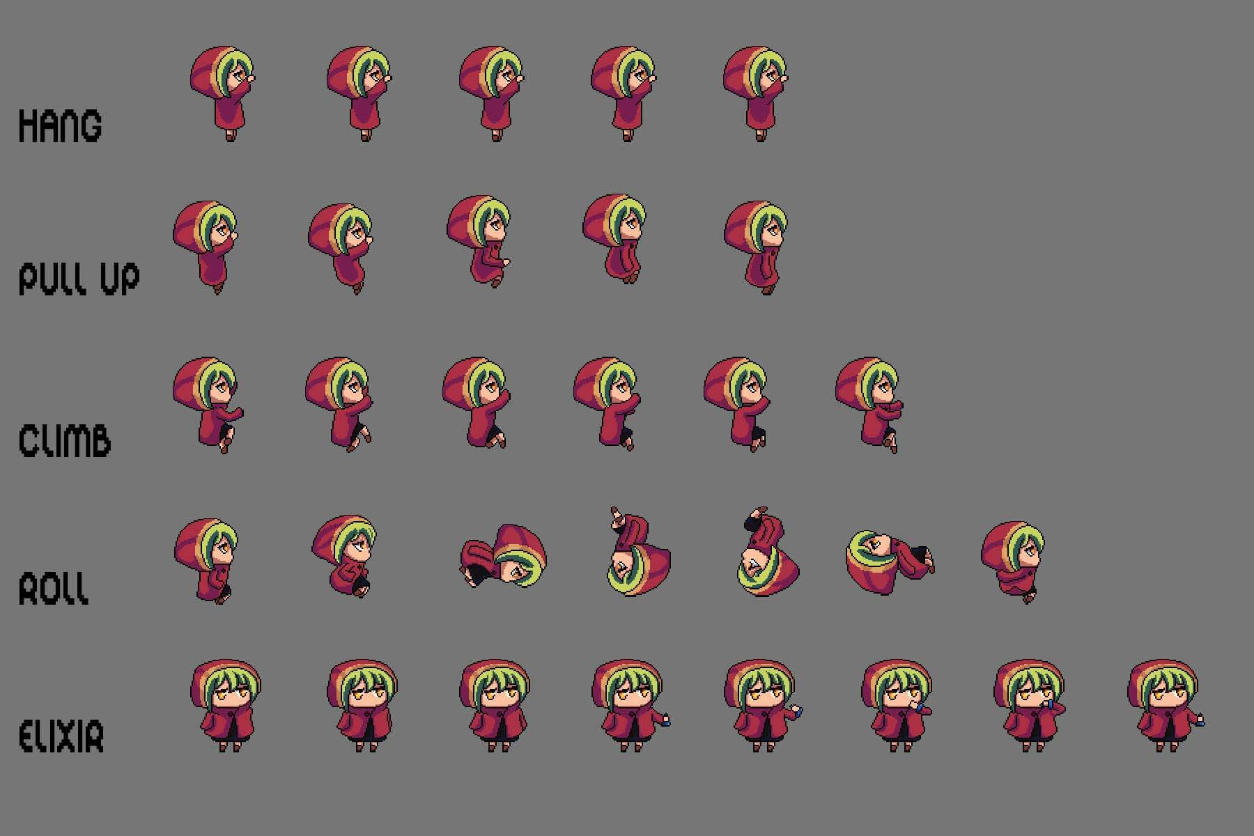 Fantasy Chibi Female Sprite Sheets Pixel Art By 2d Game Assets On Dribbble