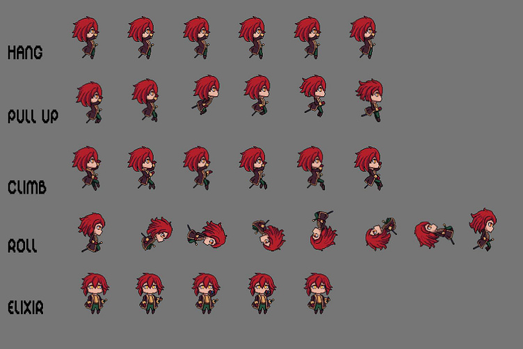 Fantasy Chibi Female Sprite Sheets Pixel Art by 2D Game Assets on Dribbble