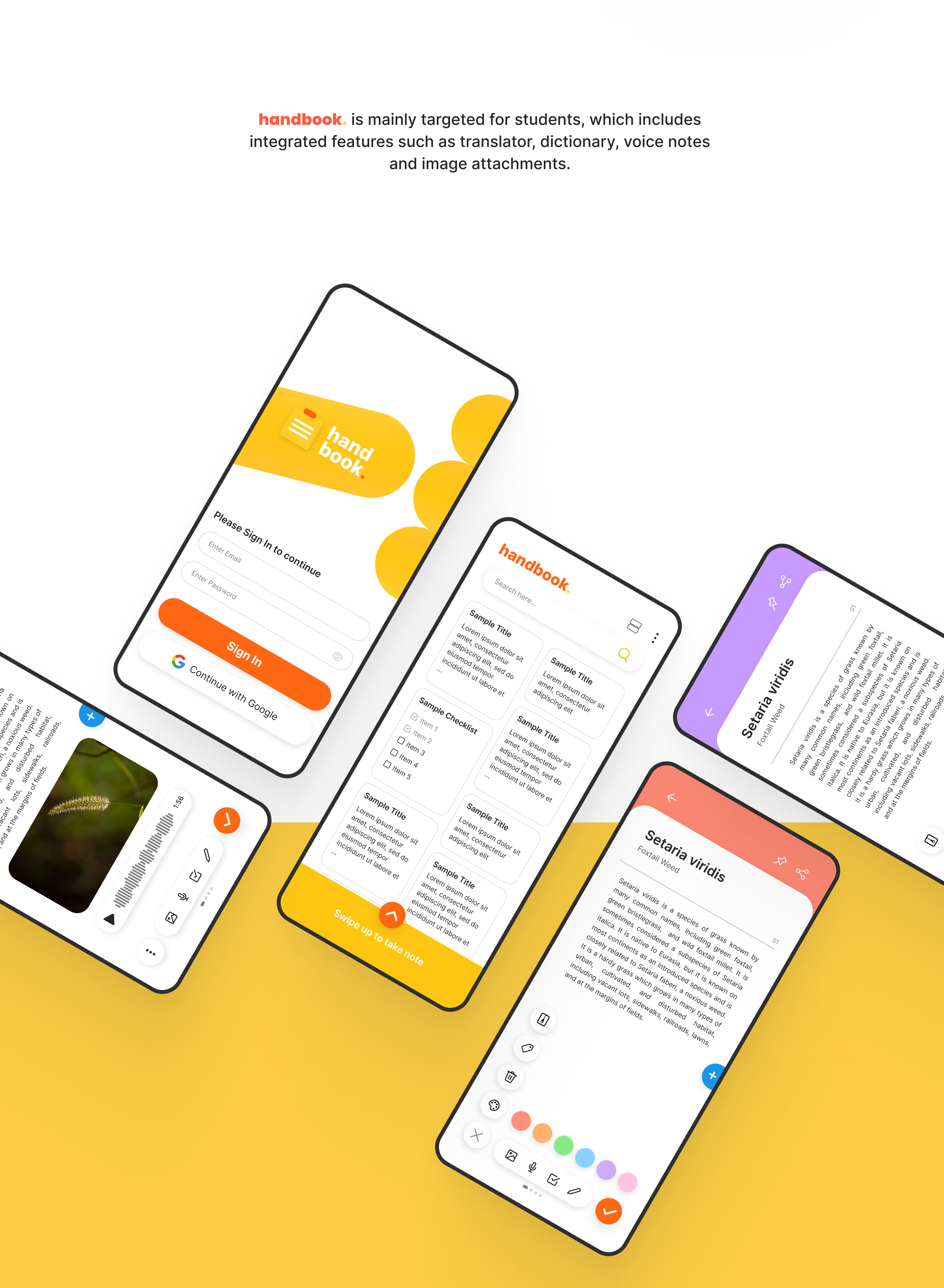 Handbook - A Note Taking App UI Design by Arunachalam on Dribbble