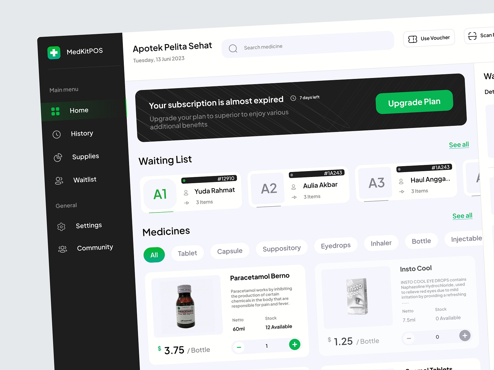 MedKIT - Pharmacy POS System by Mochammad Naufal 🦅 on Dribbble
