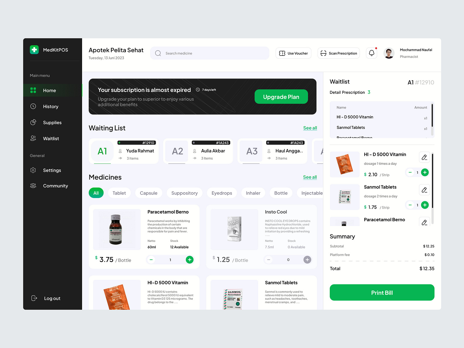 MedKIT - Pharmacy POS System by Mochammad Naufal 🦅 for Caraka on Dribbble