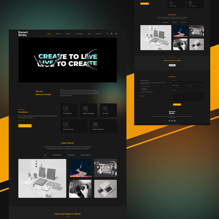 Creative Portfolio UI - Dark Theme by Sagar Shahi on Dribbble