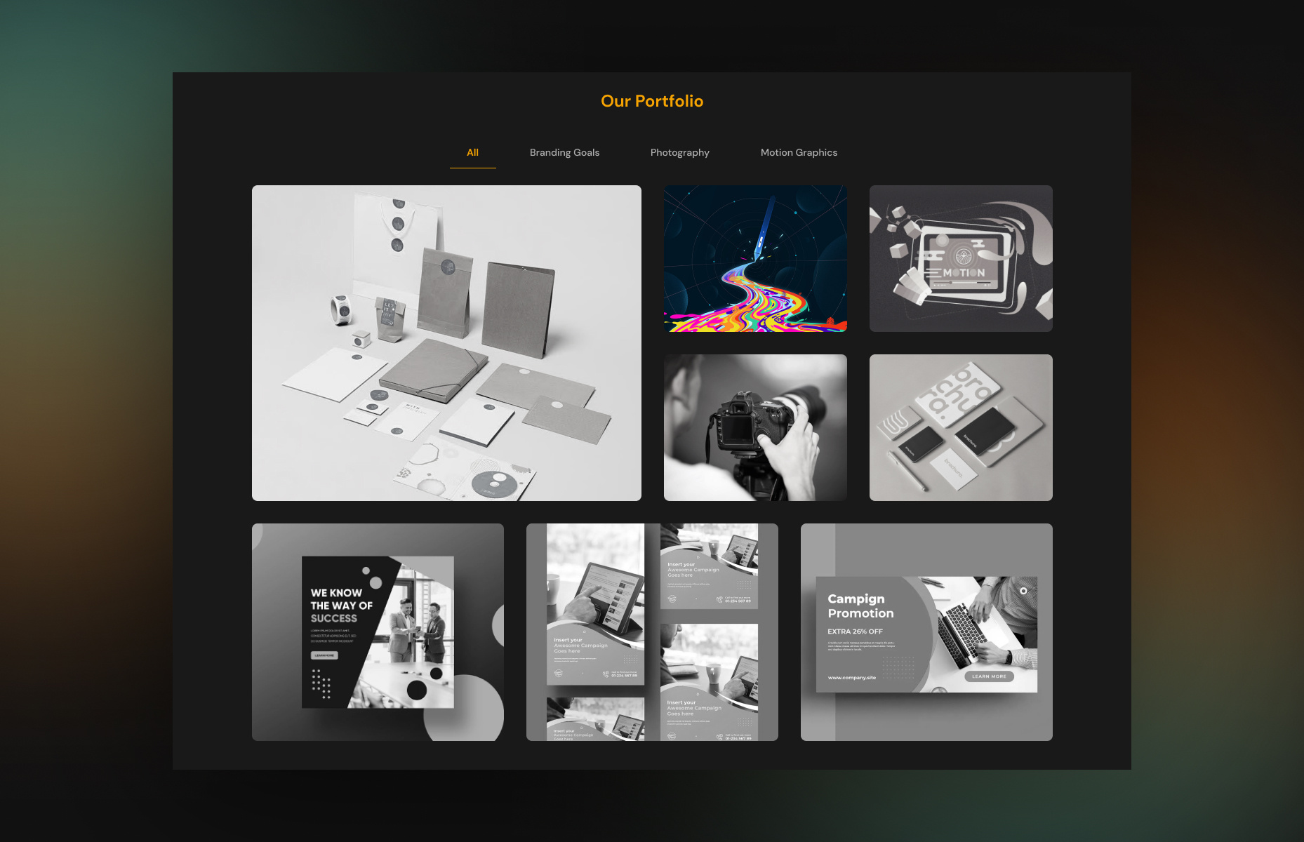 Creative Portfolio UI - Dark Theme by Sagar Shahi on Dribbble