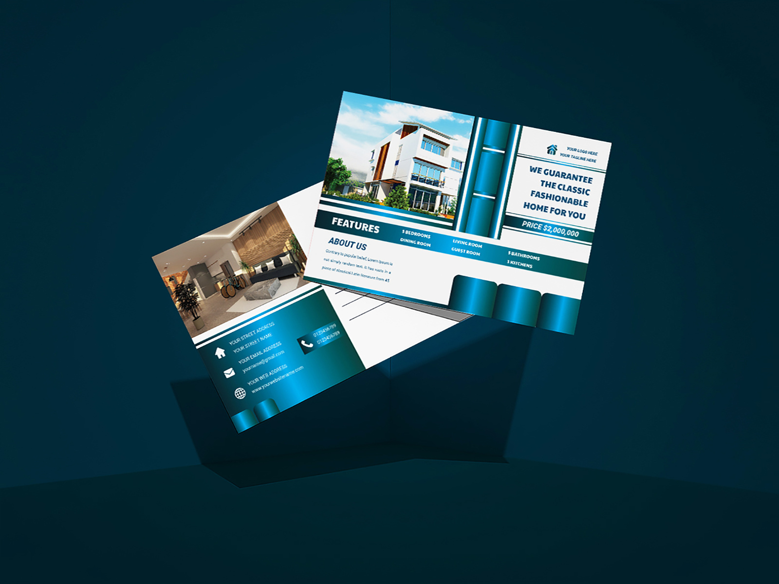 Real estate postcard design by Asefa Ferdous on Dribbble
