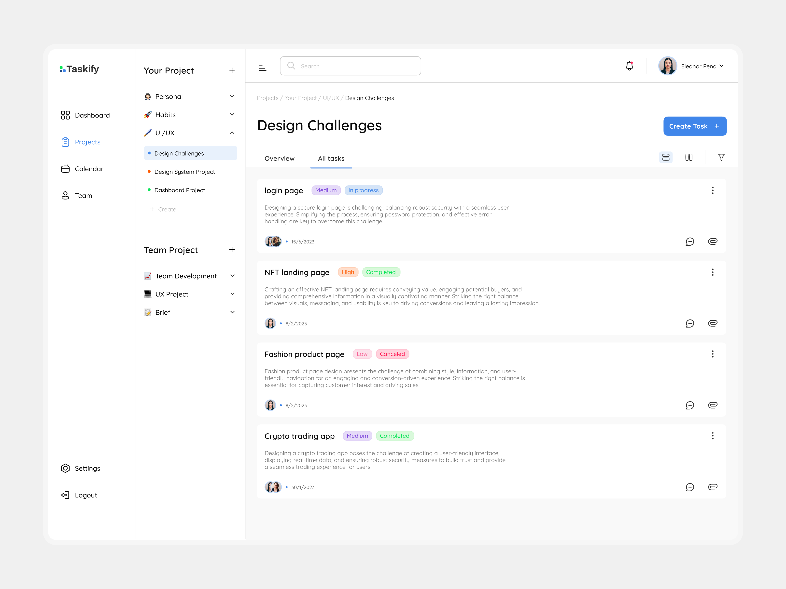Task Management Dashboard by Mobina Boyoukabadi on Dribbble