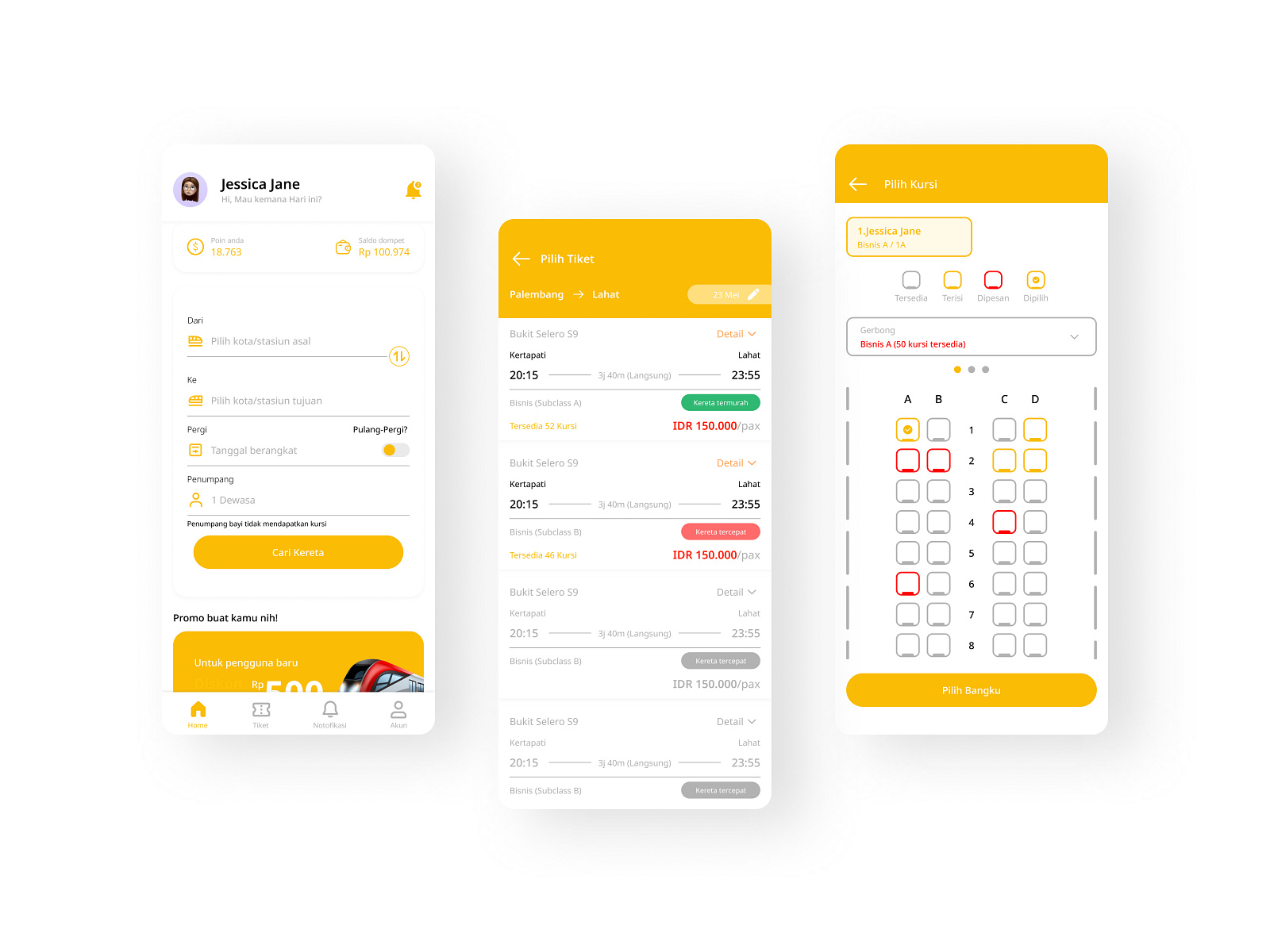 E-Ticket Train Apps by Reski Windradiaksa on Dribbble