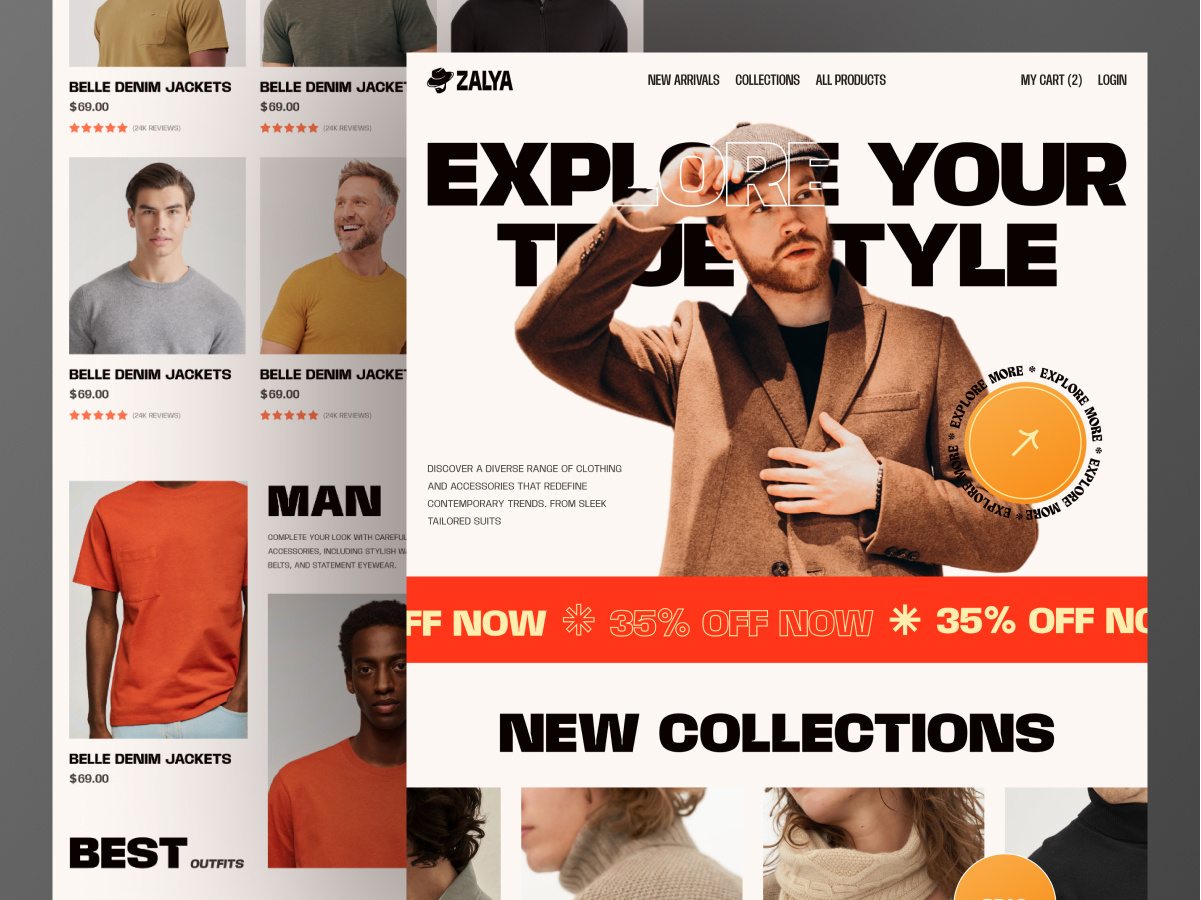 ZALYA - Men's Fashion E-commerce Web Design / Cloth Landing Page by ...