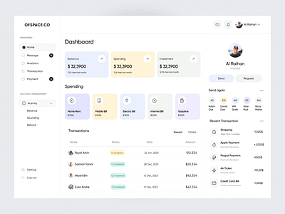 Personal Dashboard UI by Ofspace SaaS for Ofspace on Dribbble