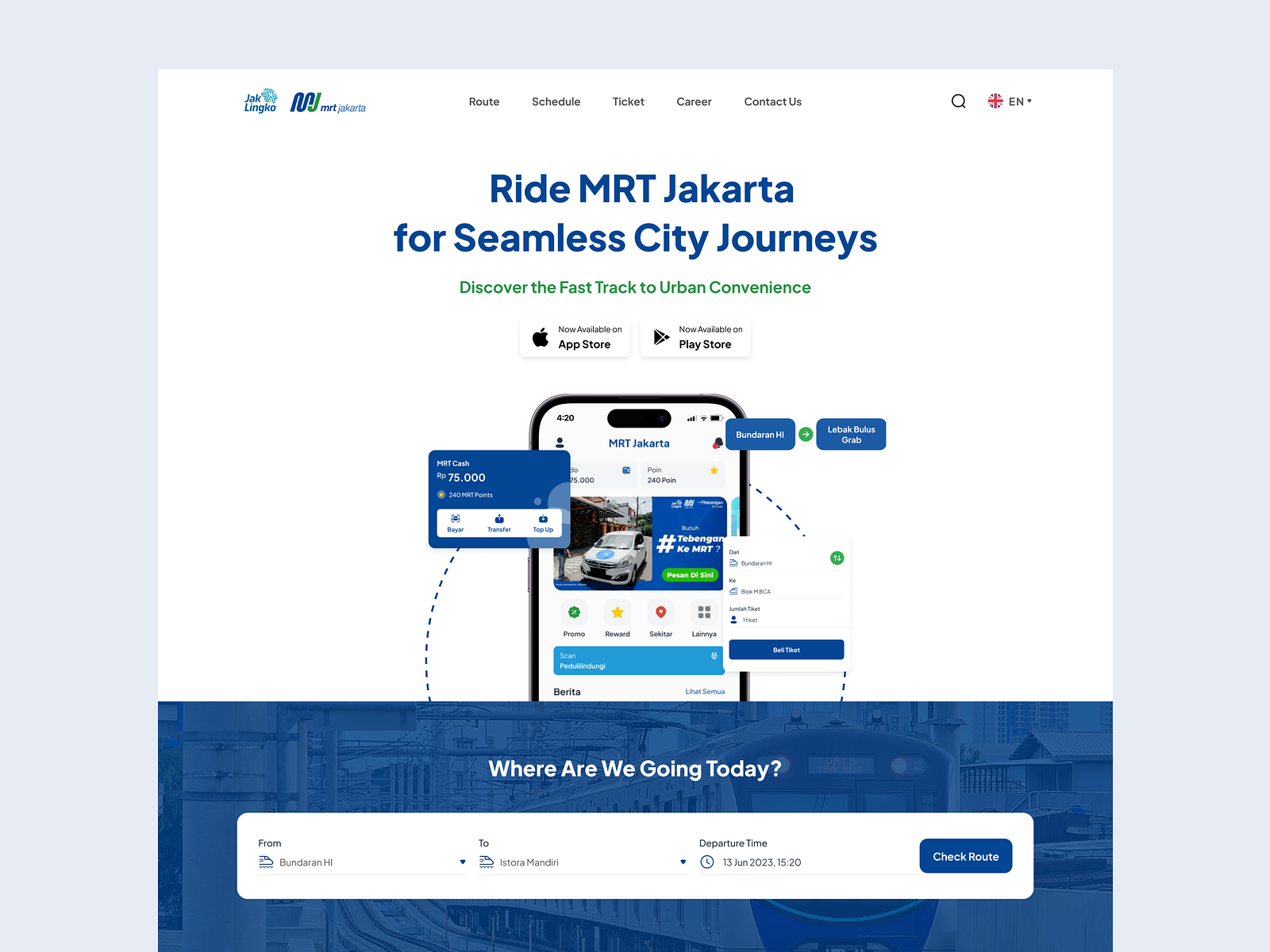 MRT Jakarta Landing Page & Mobile Design by Daffa Pratama on Dribbble