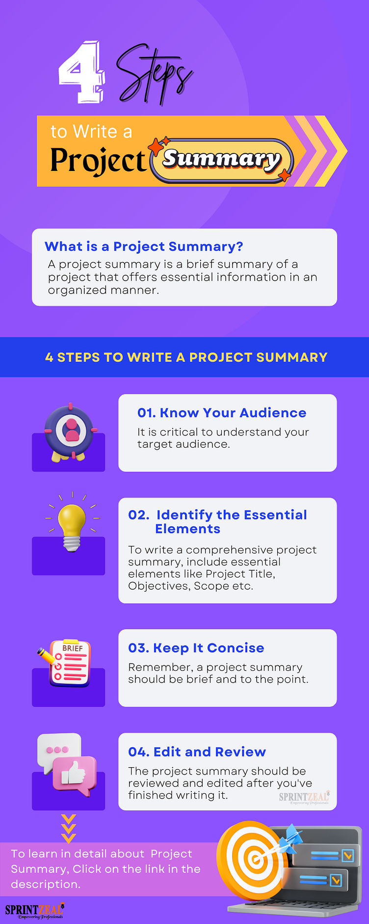 How to Write a Project Summary in 4 Steps by Sprintzeal on Dribbble