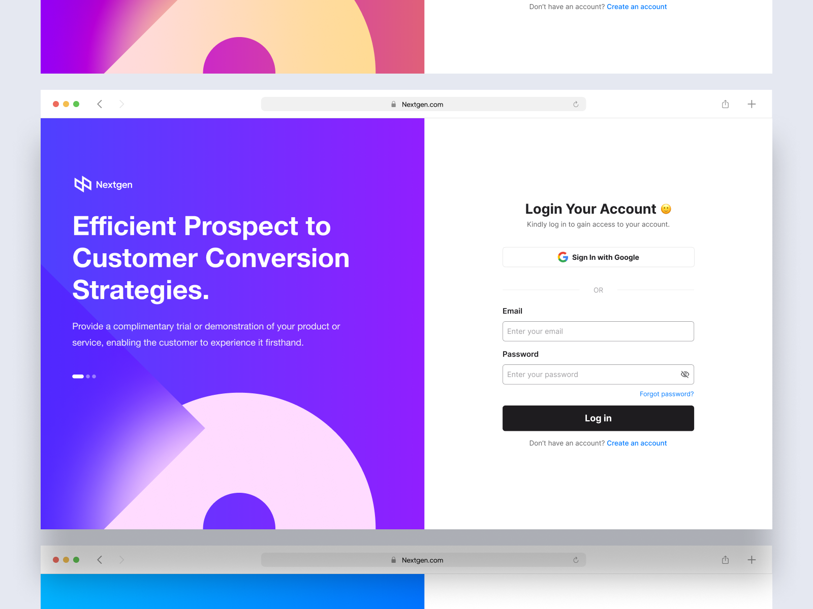 Sign up/Log in User Flow — Nextgen by Lov Soin on Dribbble