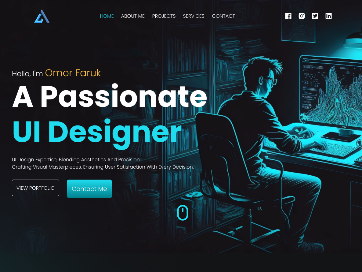 Portfolio Website UI Concept by Omor Faruk Mahfuj on Dribbble