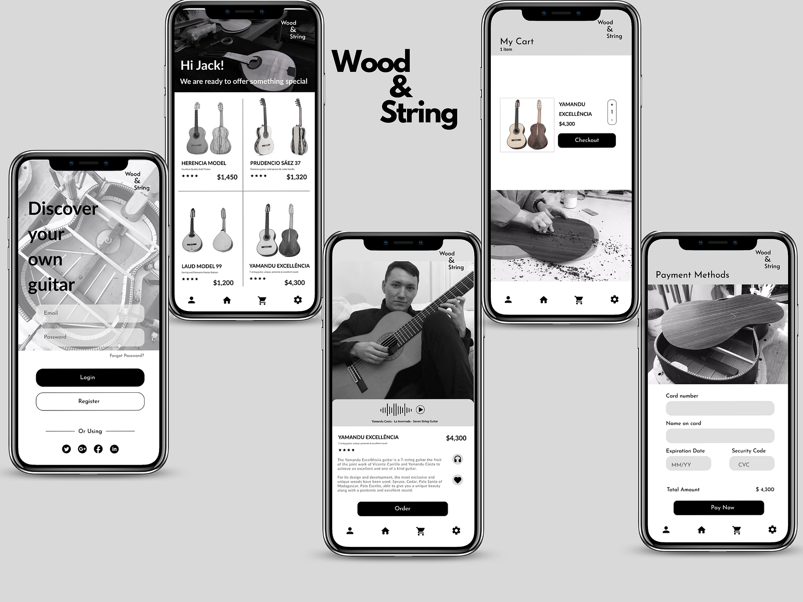Wood & String App by Janetra Art on Dribbble