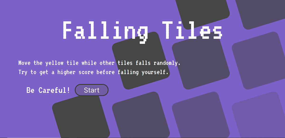 Falling Tiles web game's title screen by Moksh Doshi on Dribbble