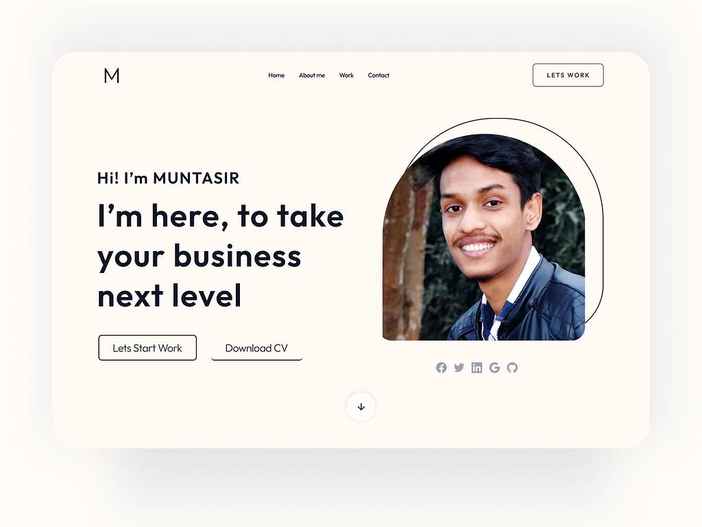 Portfolio Website Header by Muntasir Mahmud on Dribbble