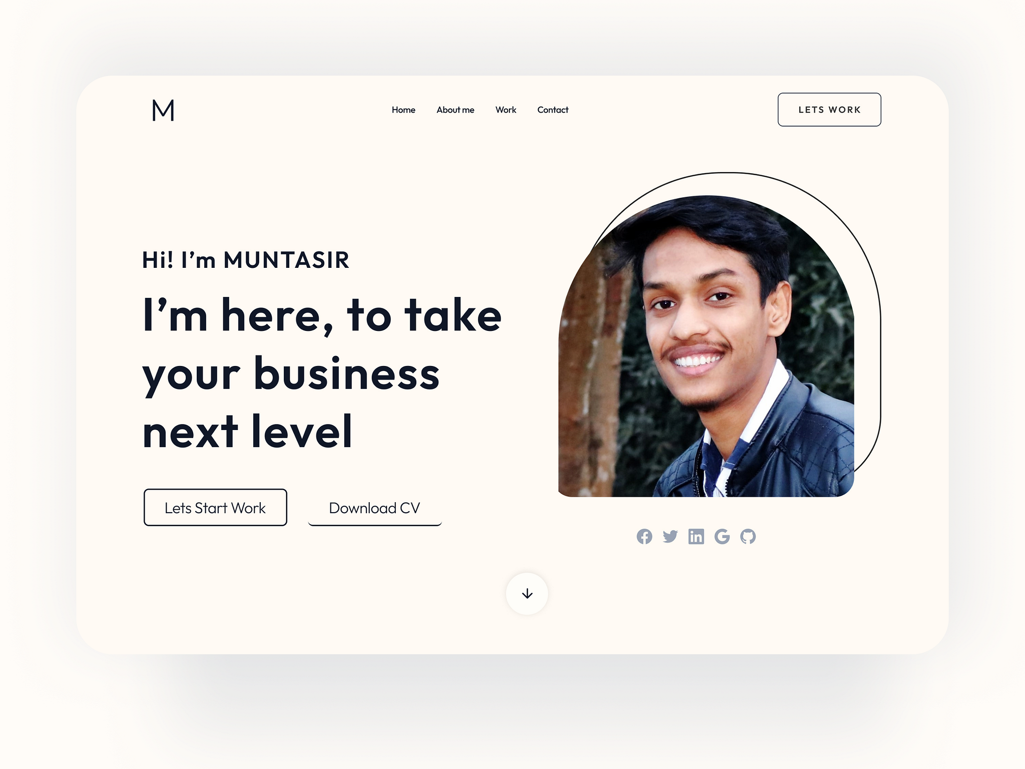 Portfolio Website Header by Muntasir Mahmud on Dribbble