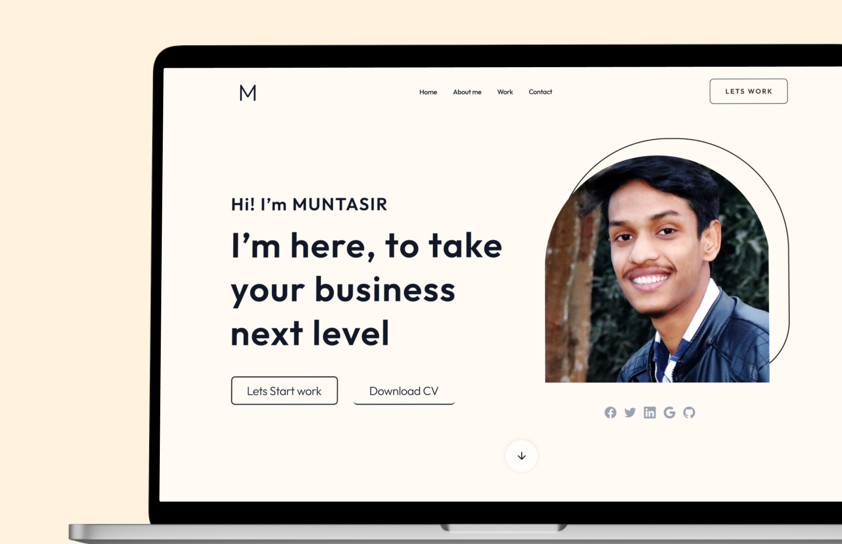 Portfolio Website Header by Muntasir Mahmud on Dribbble