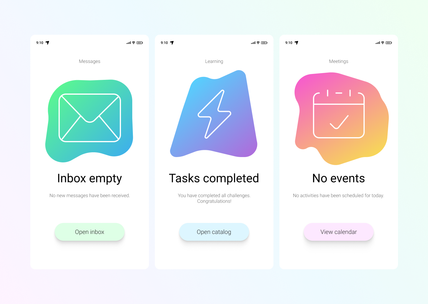 Empty state screen UI by Iuliana Voronina on Dribbble