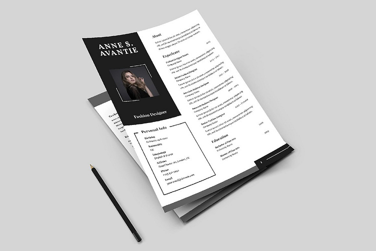 Fashion Designer Resume Cv Template By Fashion Logo Stylish On Dribbble 