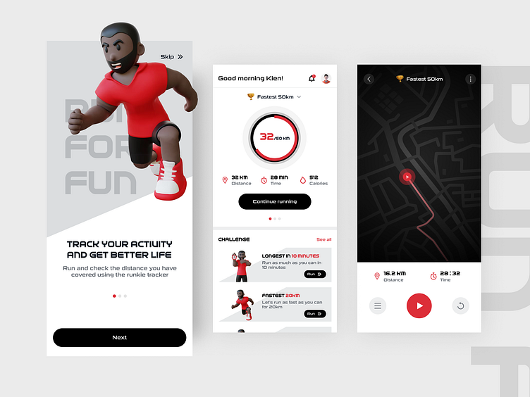 Run app by Phạm Đức Kiên on Dribbble