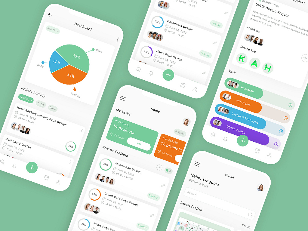 Work Management Mobile App UI Kit by UI Workshop on Dribbble