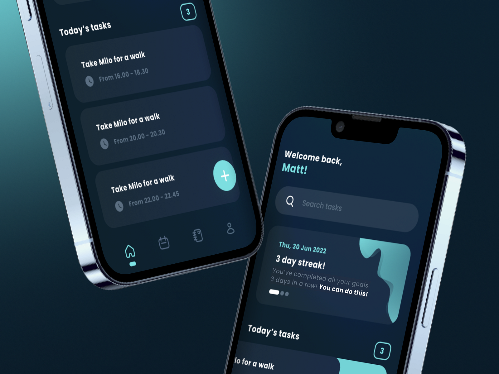 Productivity app (Dark mode) - UI/UX Visuals by isuchie on Dribbble