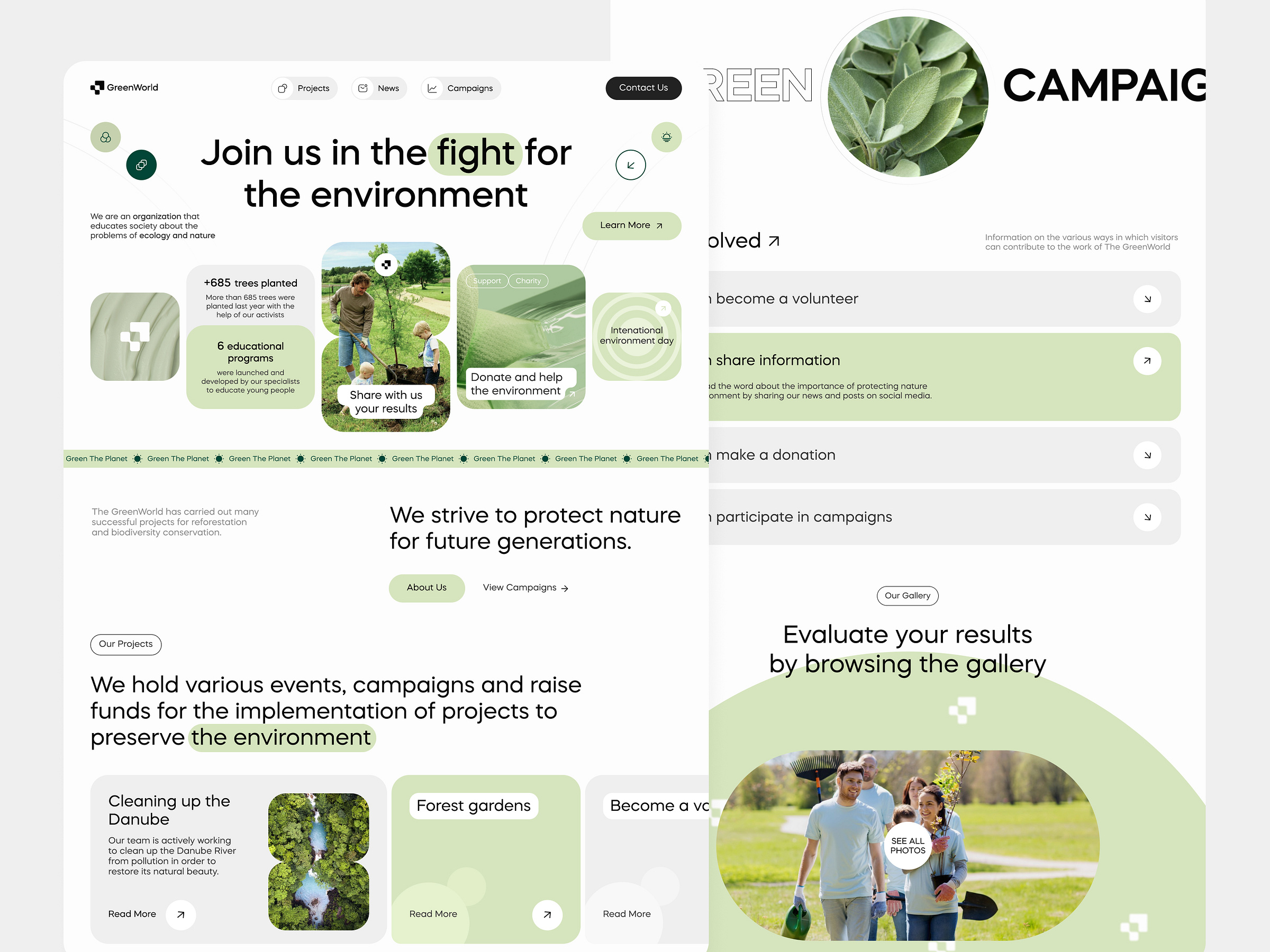 Green World Landing Page by Awsmd on Dribbble