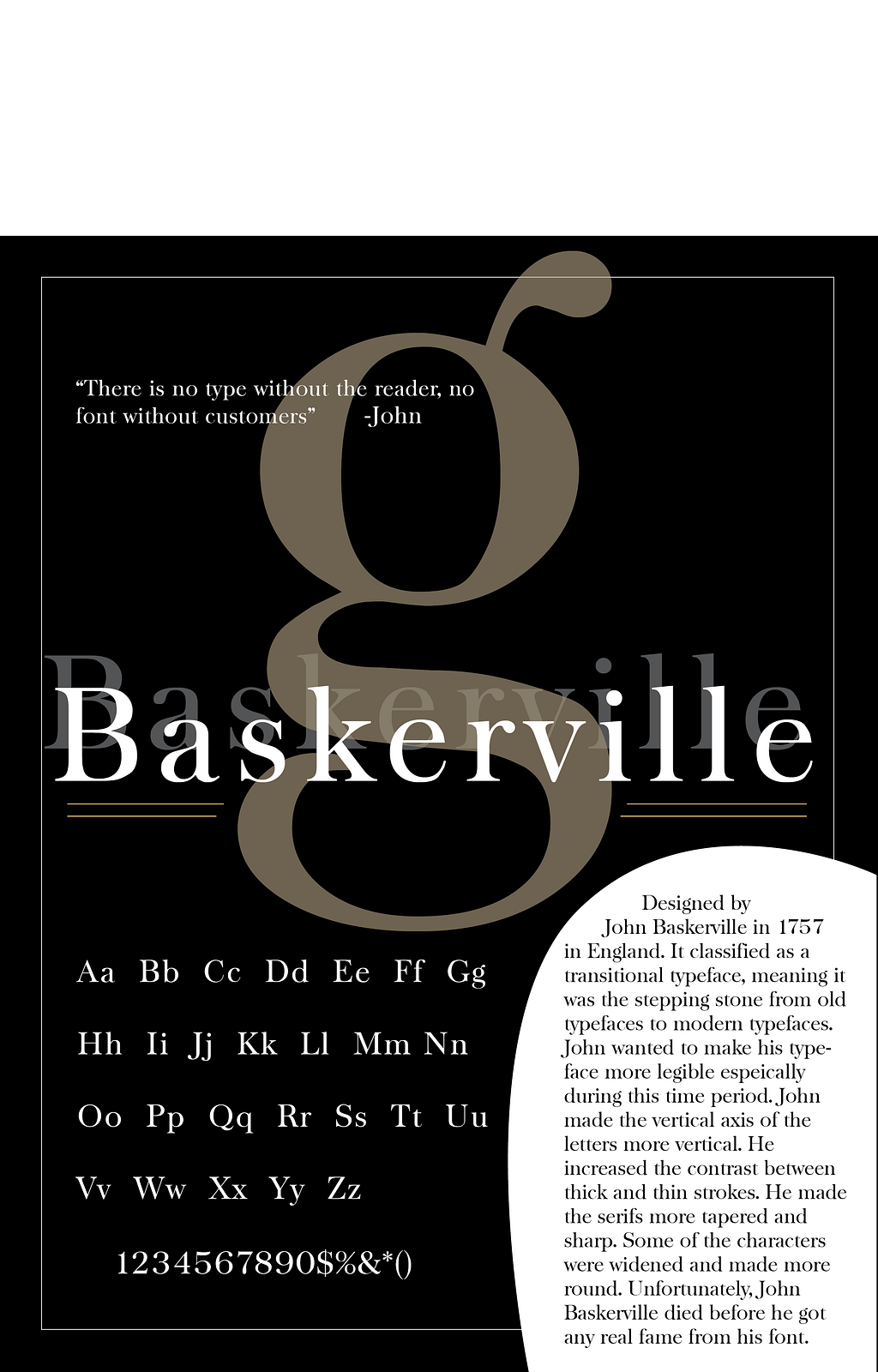 Baskerville - Typography 2 class exercise by Olivia Koskela on Dribbble