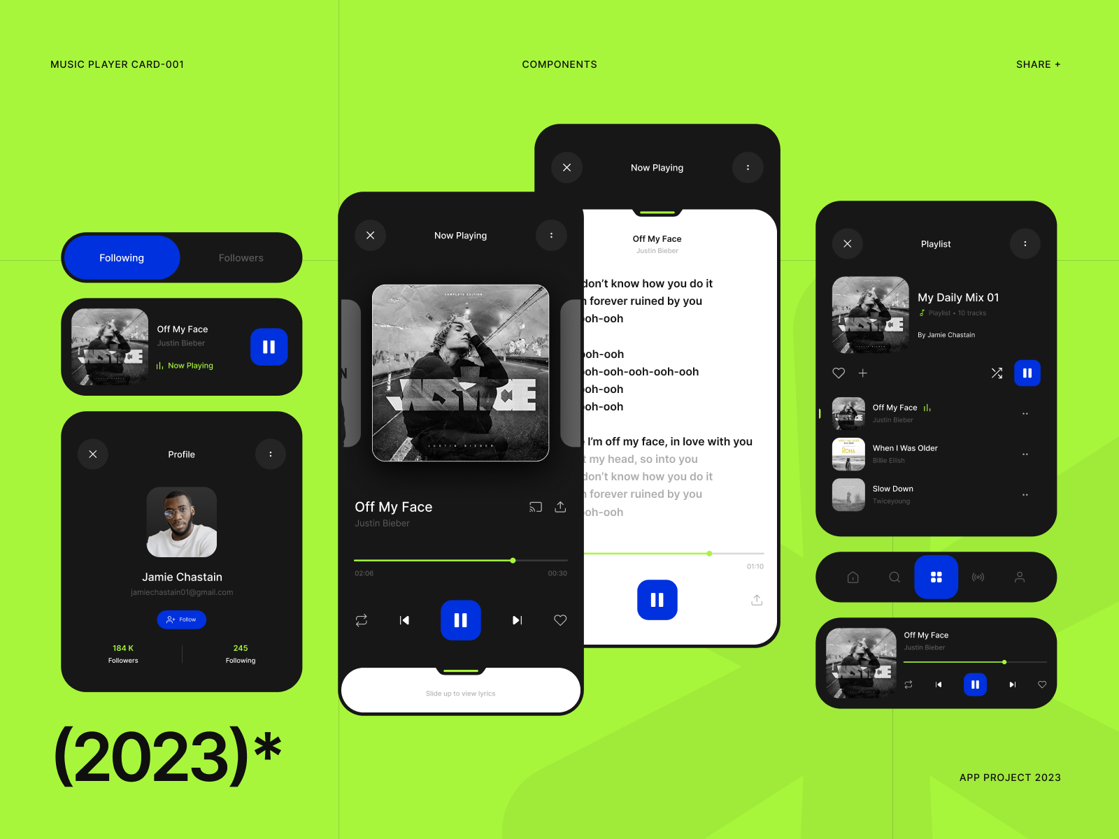 Music Player Card Component by Yogha Batara Adiyatma for Pleinhaus Design Bureau on Dribbble