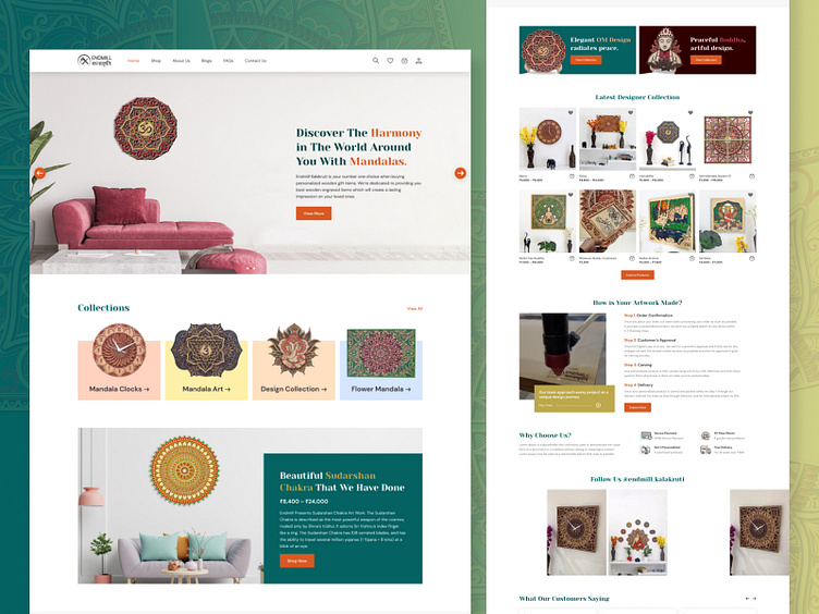 Endmill Kalakruti ecommerce website design by Hetal Makawana on Dribbble