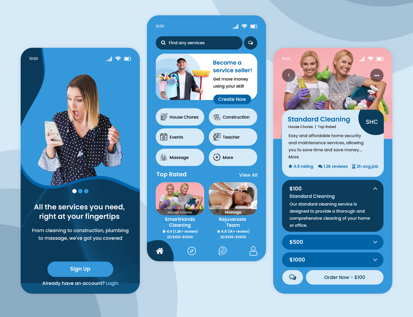 Multi-Services Mobile App UI by WebDesk Solution on Dribbble