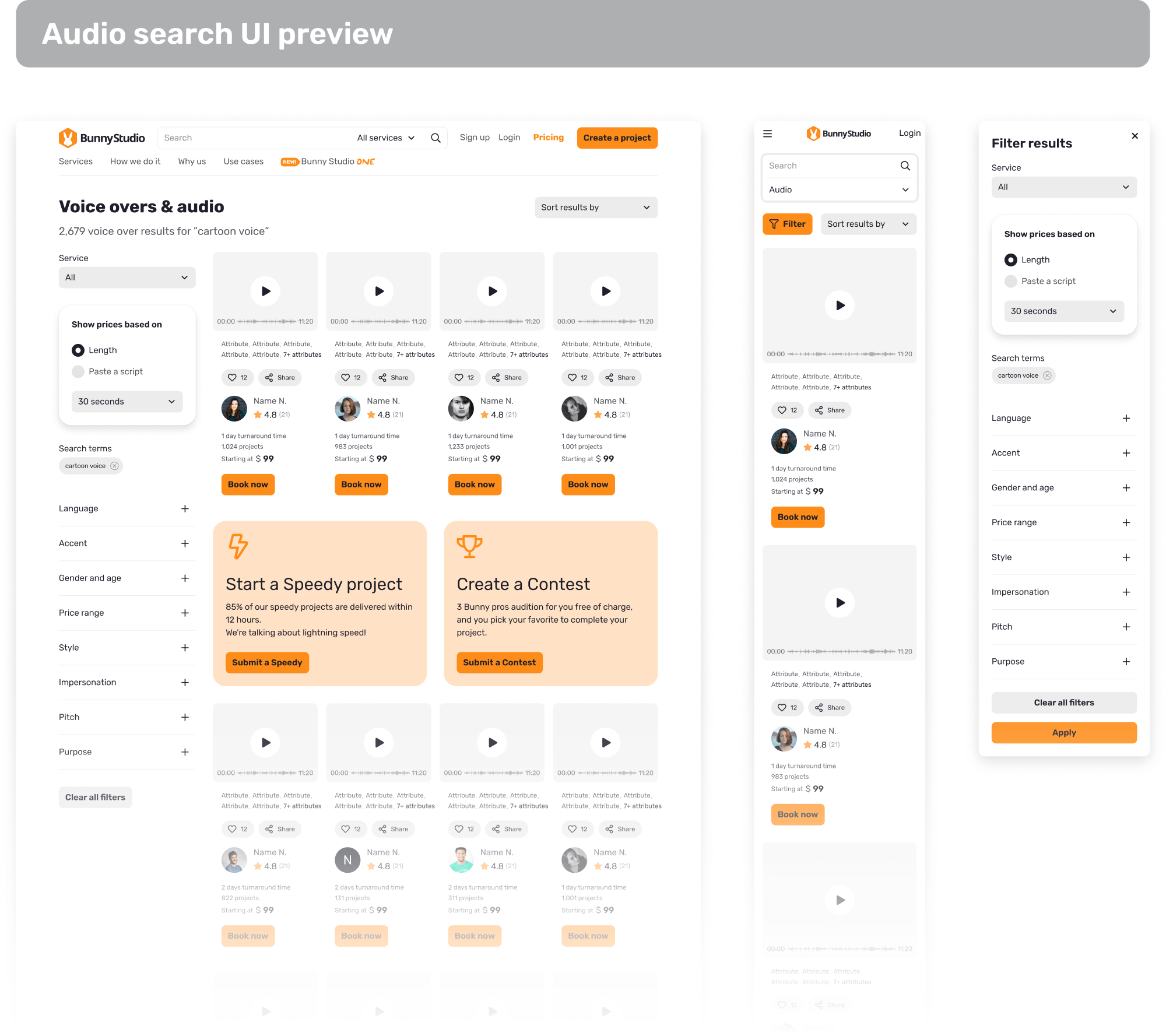 Search UI by Vitor Heinzen on Dribbble