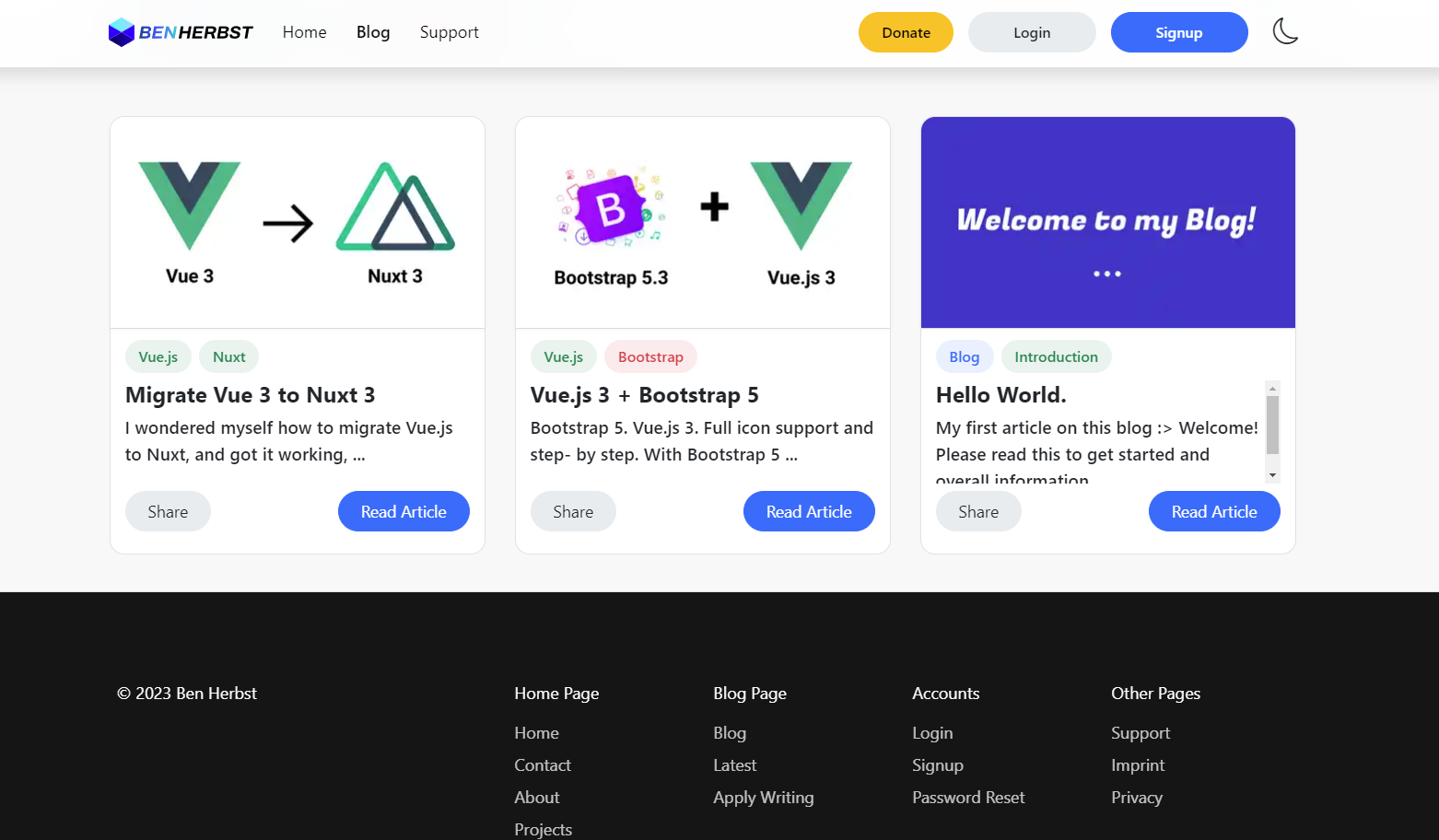 Blog Page 2023 Stable Layout Bootstrap by Ben on Dribbble